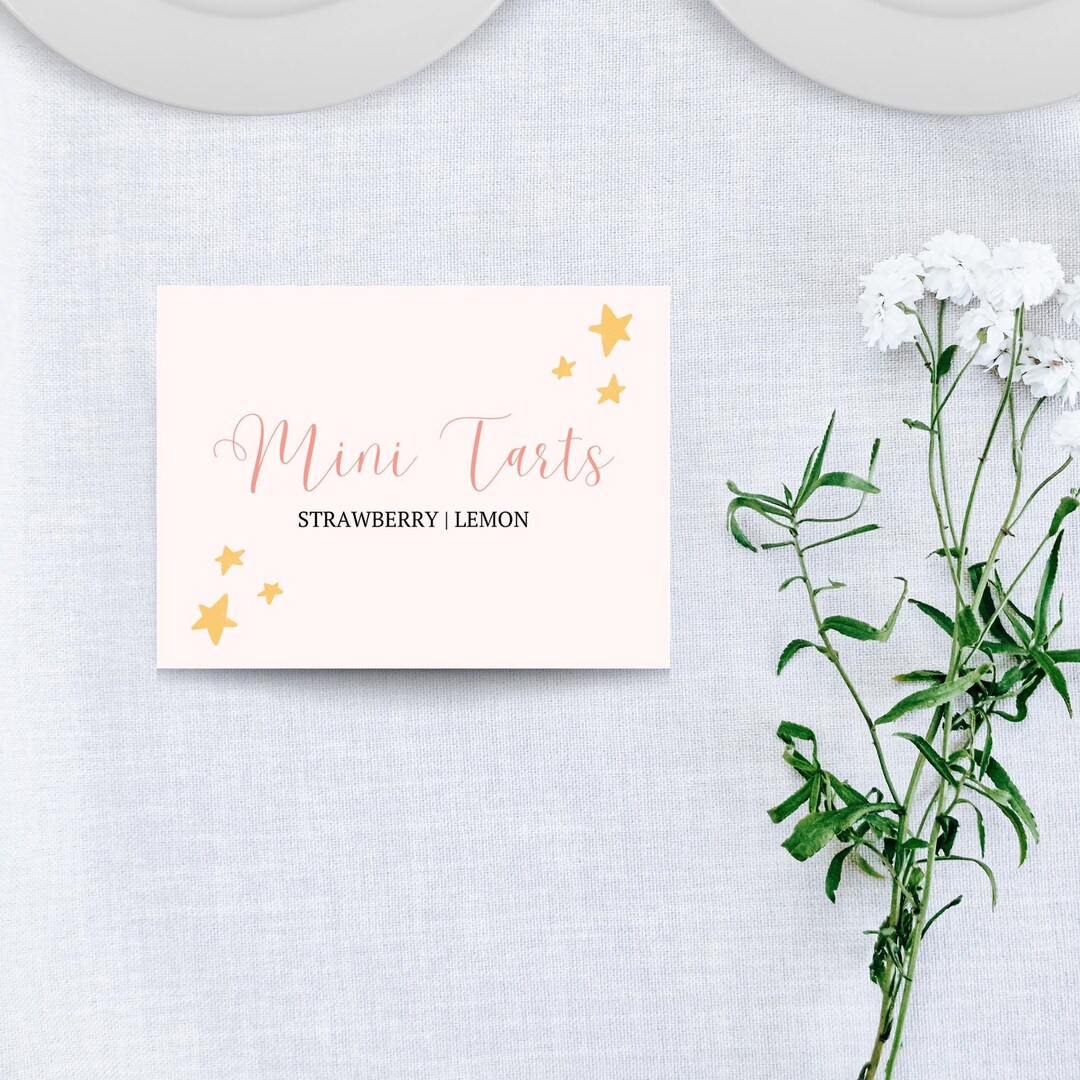 EDITABLE Pink Princess Buffet Cards, Pink Princess Table Cards, Pink ...