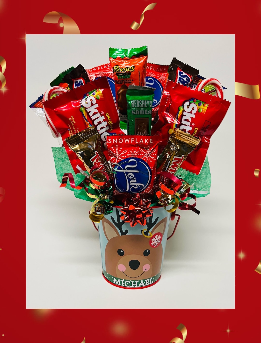 Small Personalized Christmas Candy Bouquet /candy Arrangement ...