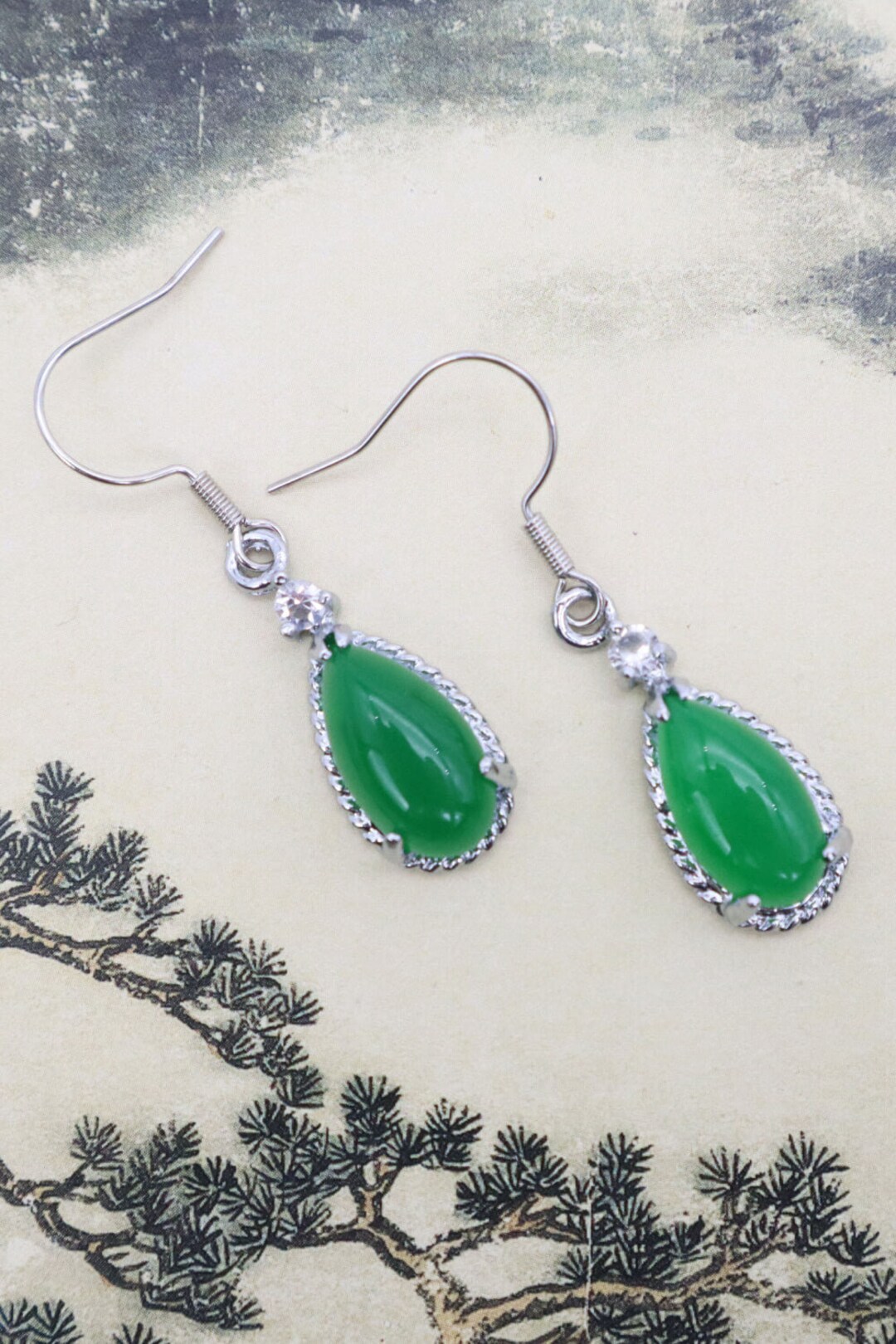 Handmade Malaysian Jade Pear Shape Earrings - Etsy
