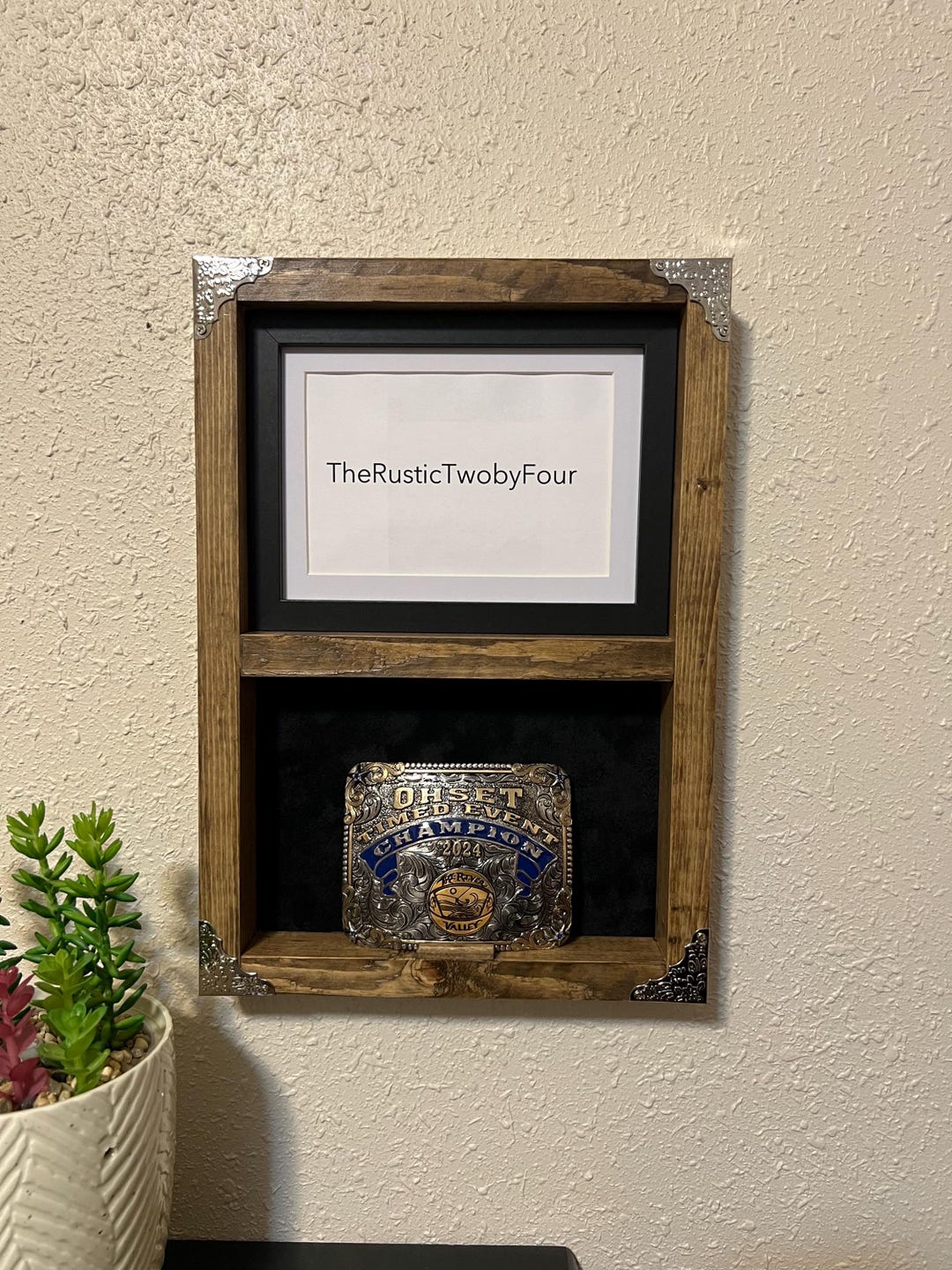 Rustic Wood Buckle Display Case With 5x7 Photo Frame, Western Decor - Etsy