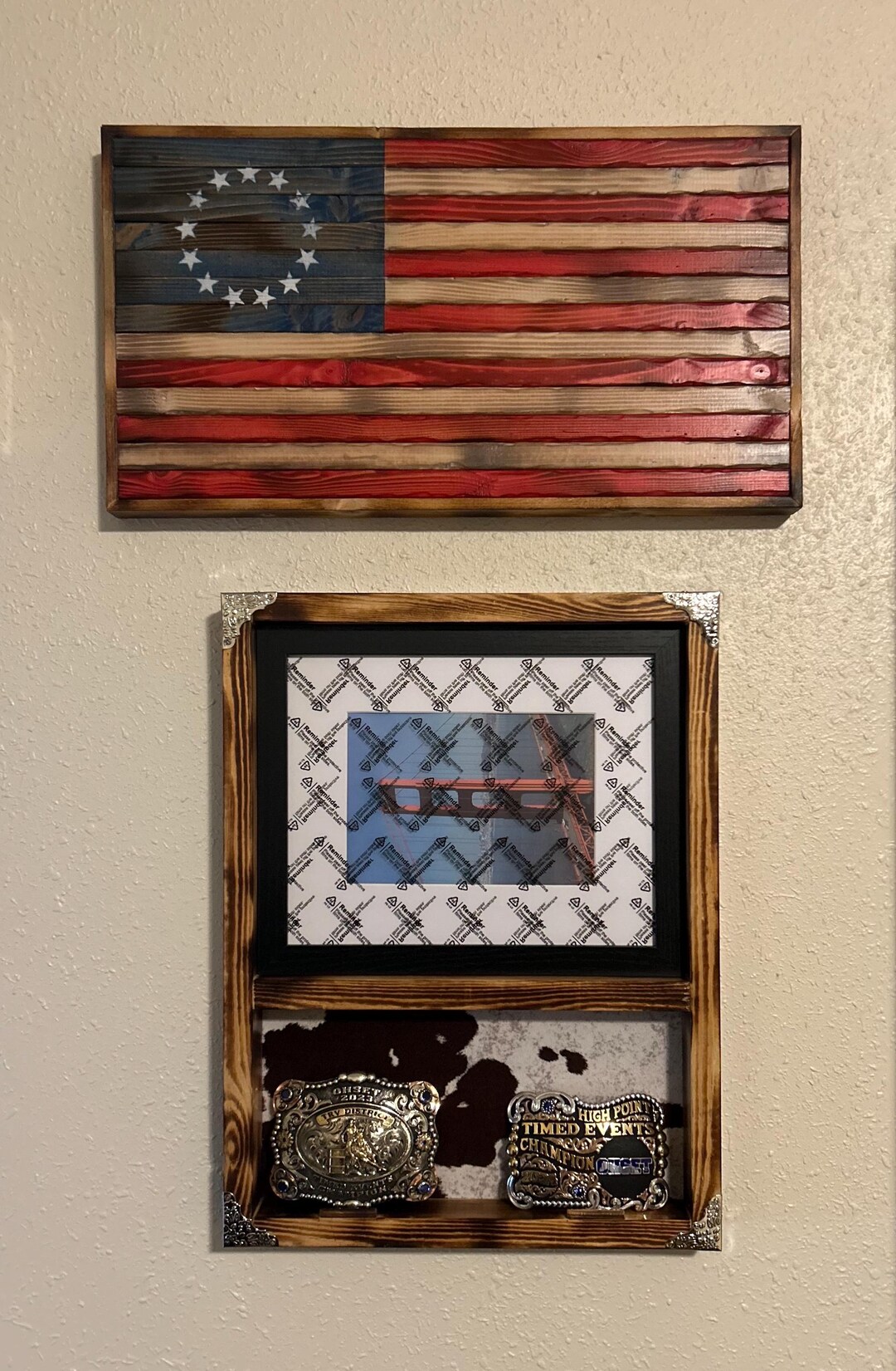 Custom 2 Buckle Display, Holder for Western Trophy Buckles or Other ...