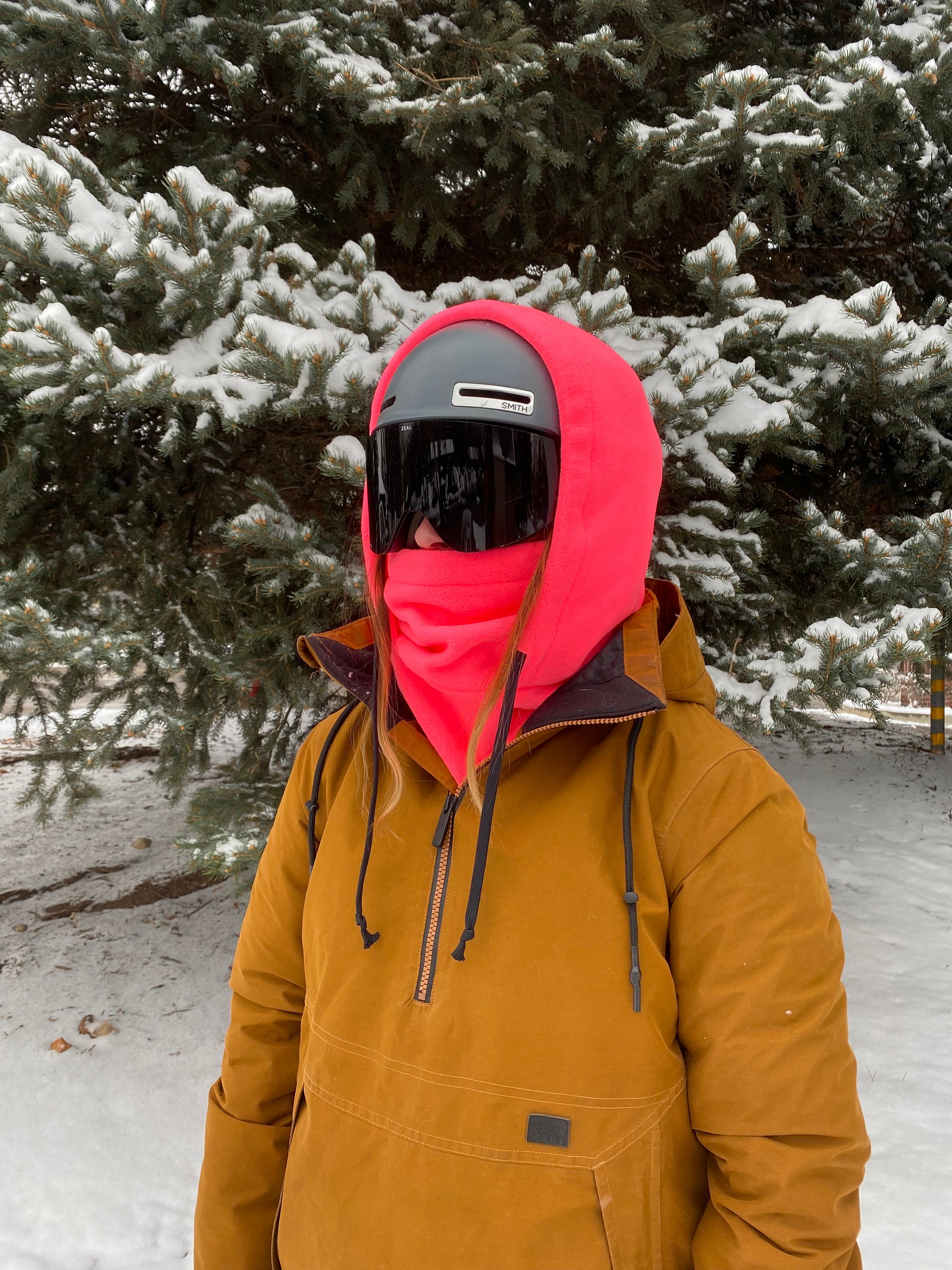 Neon Pink Hood- Over Helmet Ski Snowboard Hood - Etsy