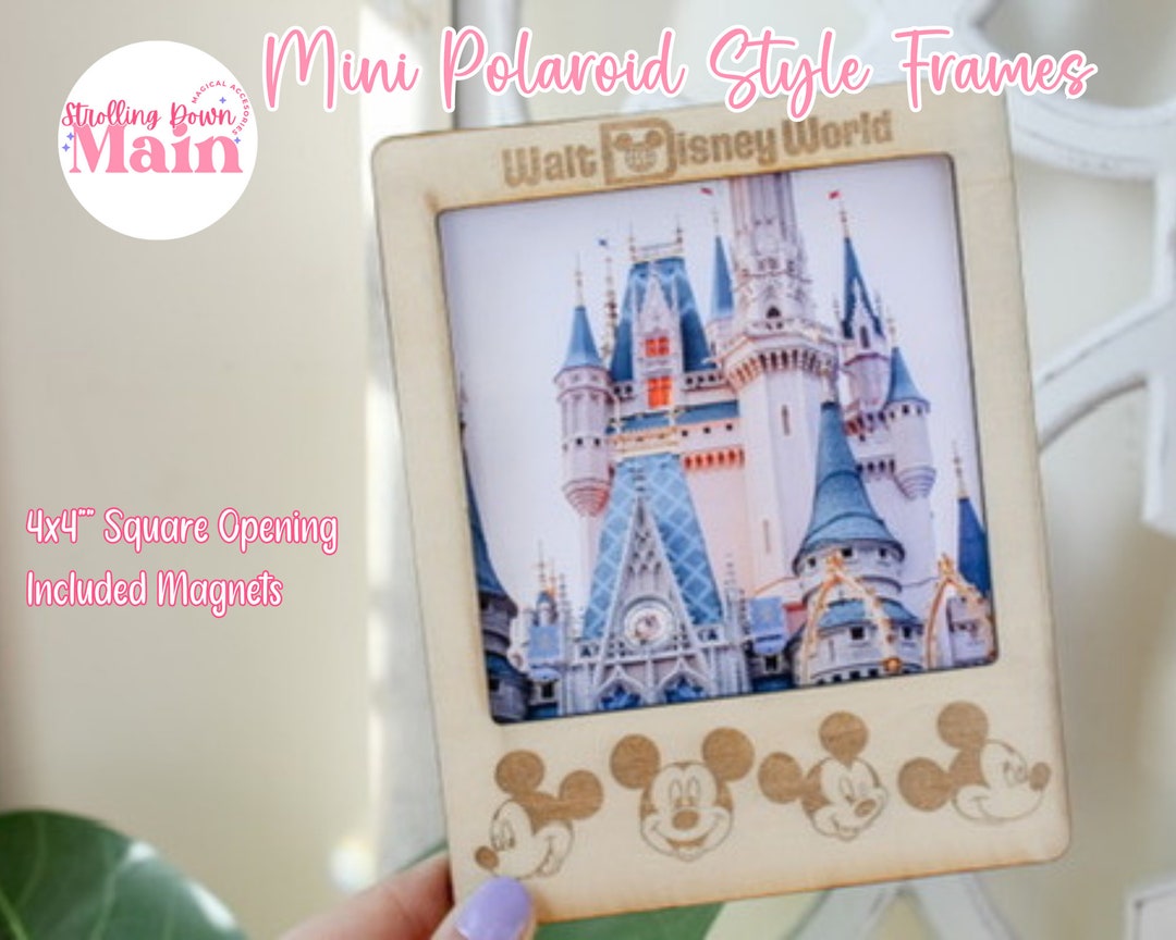Retro Disney Picture Frame, Mickey Retro WDW Mickey Frame, 4x4 Polaroid ...