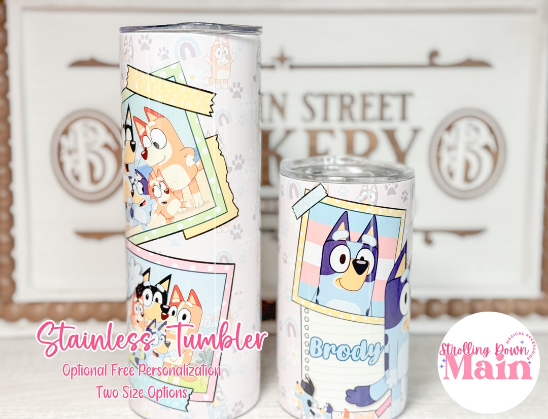 Bluey Tumbler, Personalized Tumbler, 20oz Stainless Steel Skinny ...