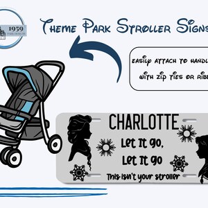 Frozen Elsa & Anna Let It Go Personalized Stroller Tag, Disney Stroller ...