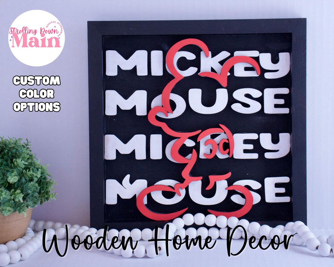 Mouse Classic Disney Decor Wooden Disney Home Decor Disney Wall Sign ...