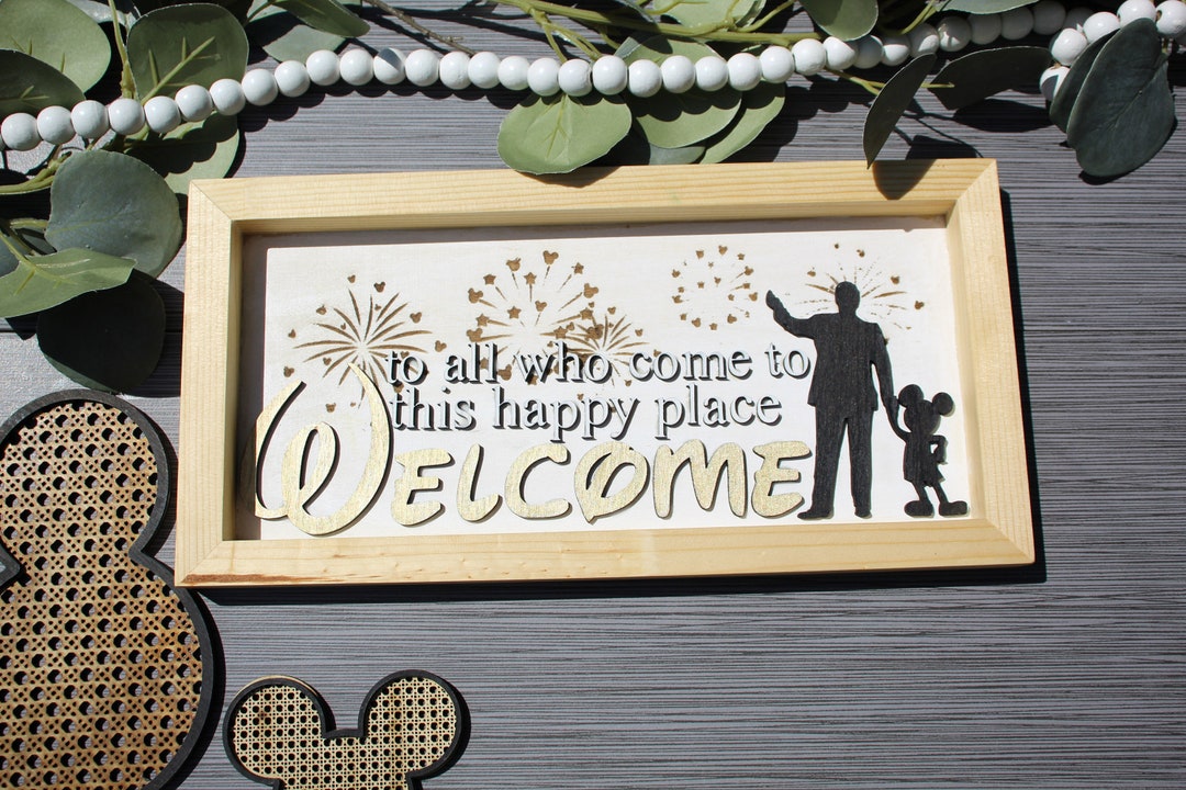 Walt & Mickey Welcome Sign Classic Disney Decor Disney Home Decor ...