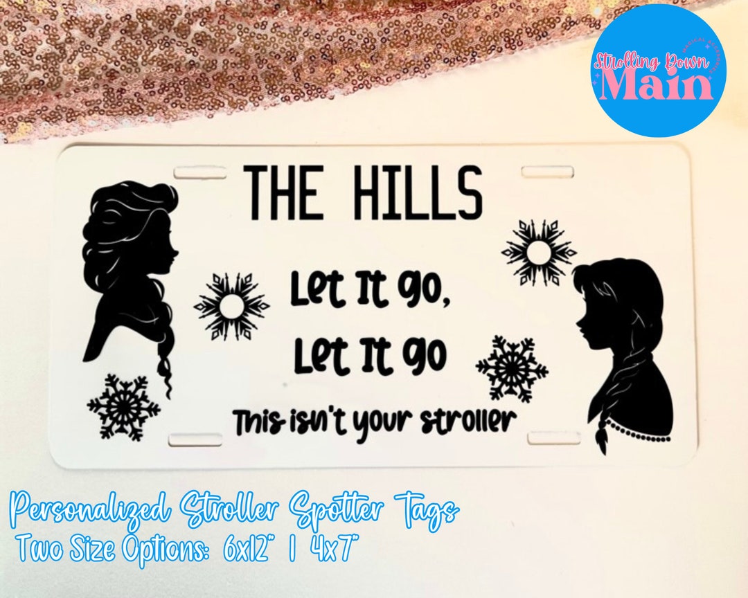 Frozen Elsa & Anna Let It Go Personalized Stroller Tag, Disney Stroller ...