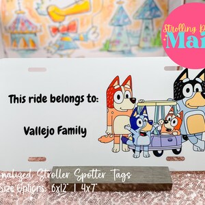 Bluey Family Pram Personalized Stroller Spotter Tag Mini Stroller Tag Wonderfold Tag Keenz Tag ...