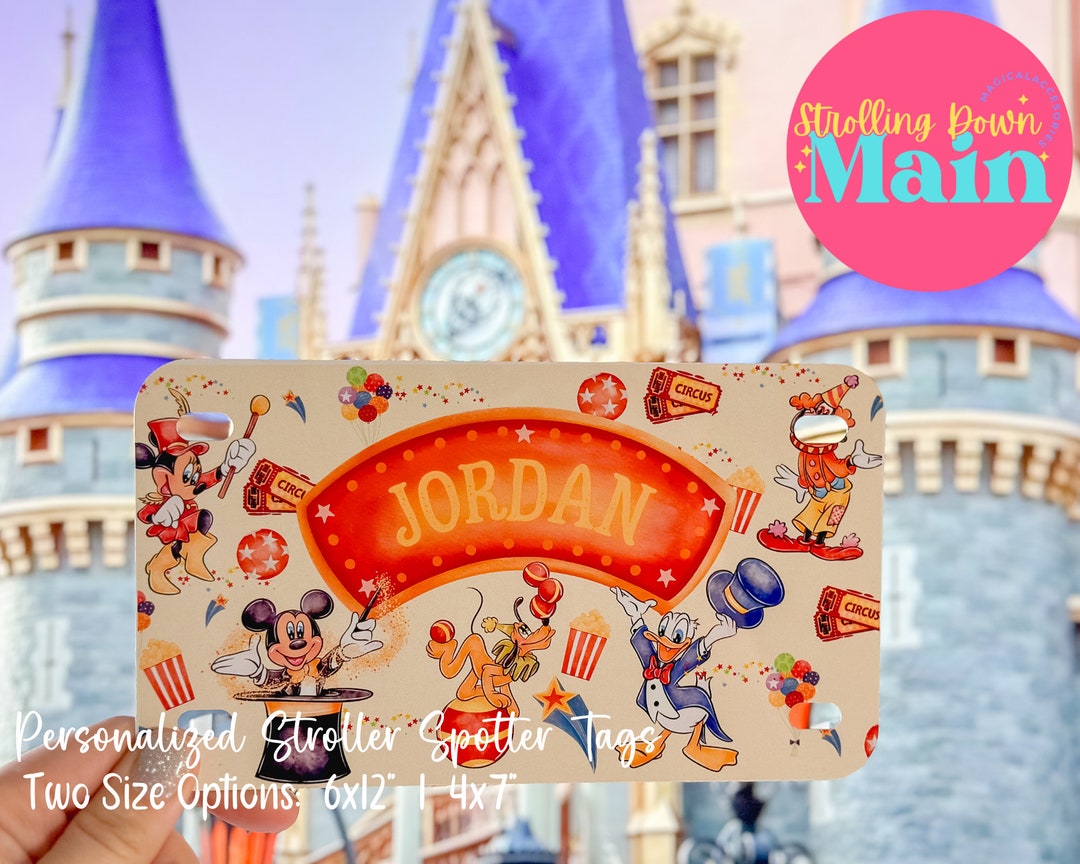 Silly Circus Disney Stroller Tag, Personalized Disney Stroller Tag, ECV ...
