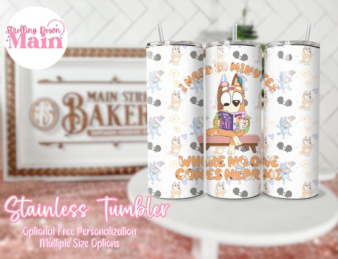 Bluey Moms Tumbler, Chilli Mom Needs a Minute Coffee Cup Personalized ...