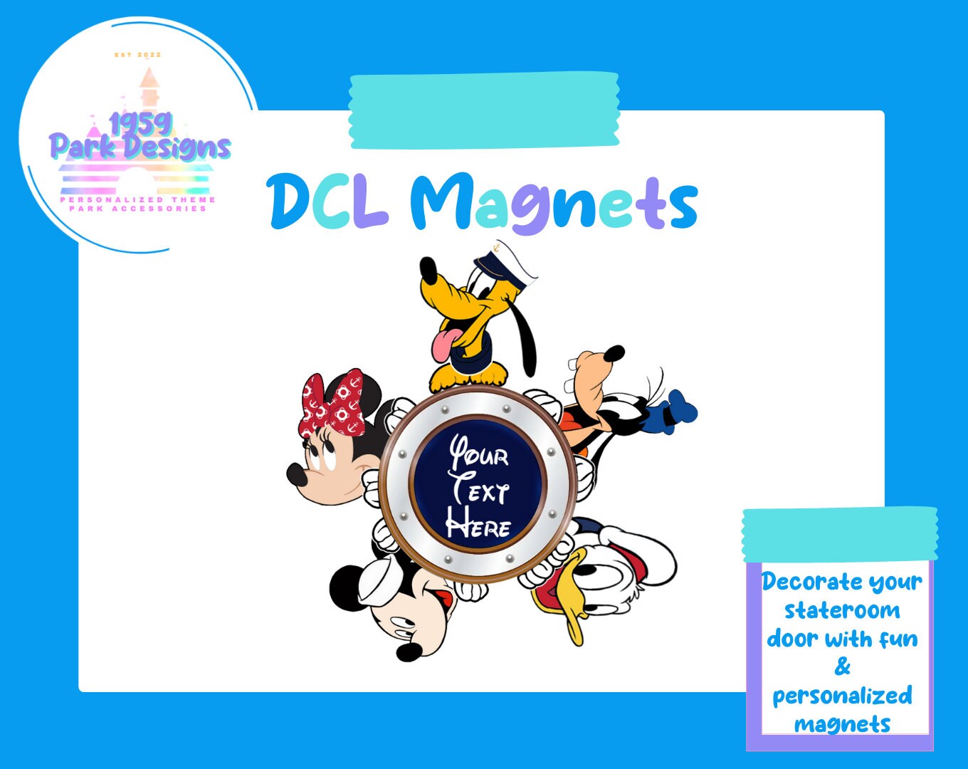 Porthole Characters DCL Stateroom Door Magnets Personalized - Etsy