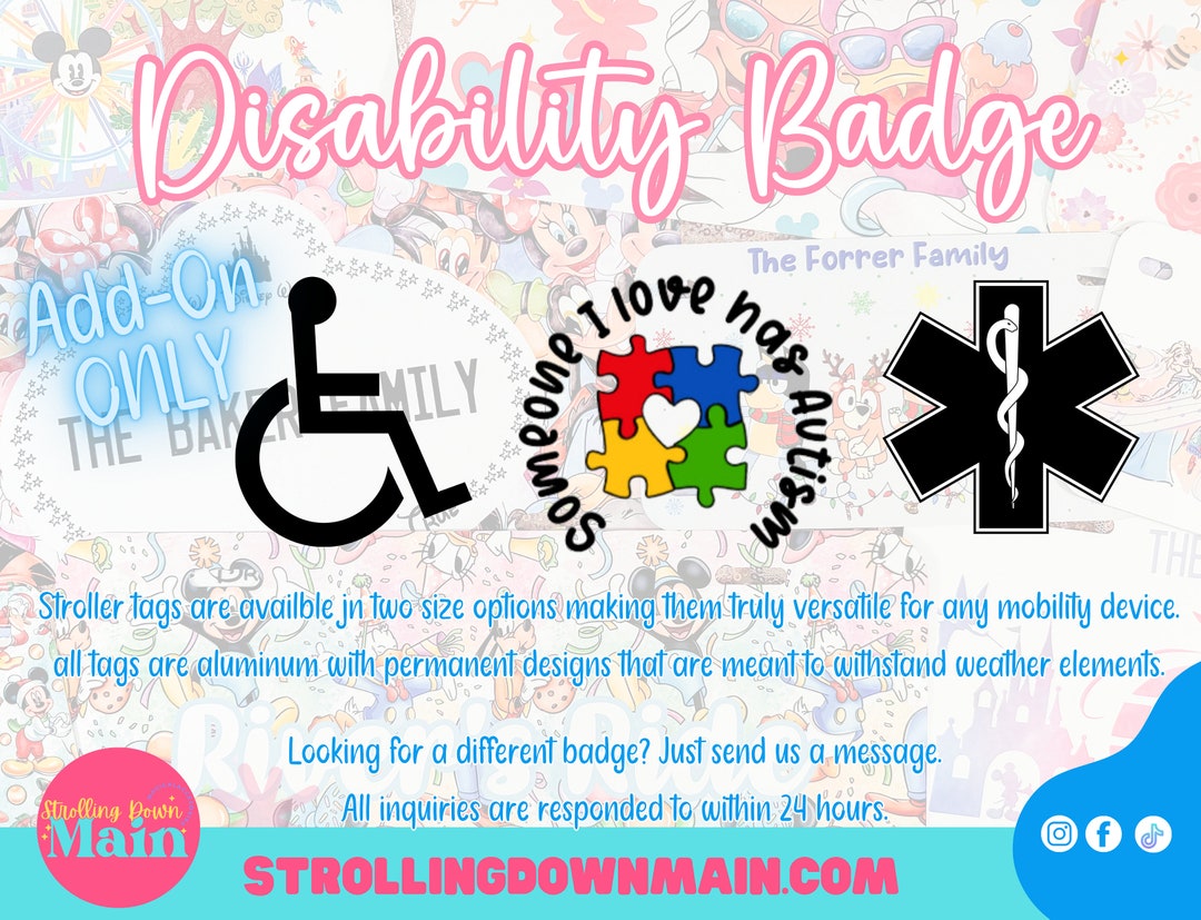 Disability Badge for Stroller Spotter Tag's (ADD-ON ONLY) - See ...