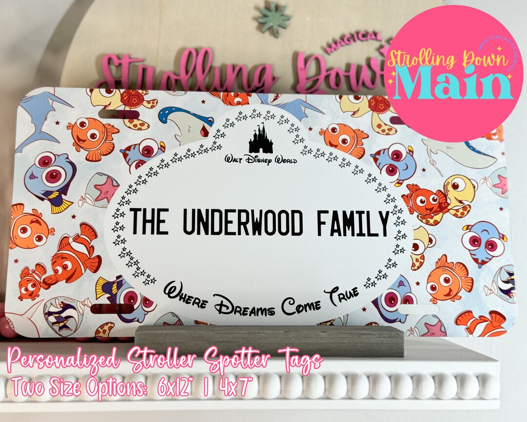 Nemo, Dory Fish Friends Personalized Stroller Tag, Scooter Tag, ECV Tag ...