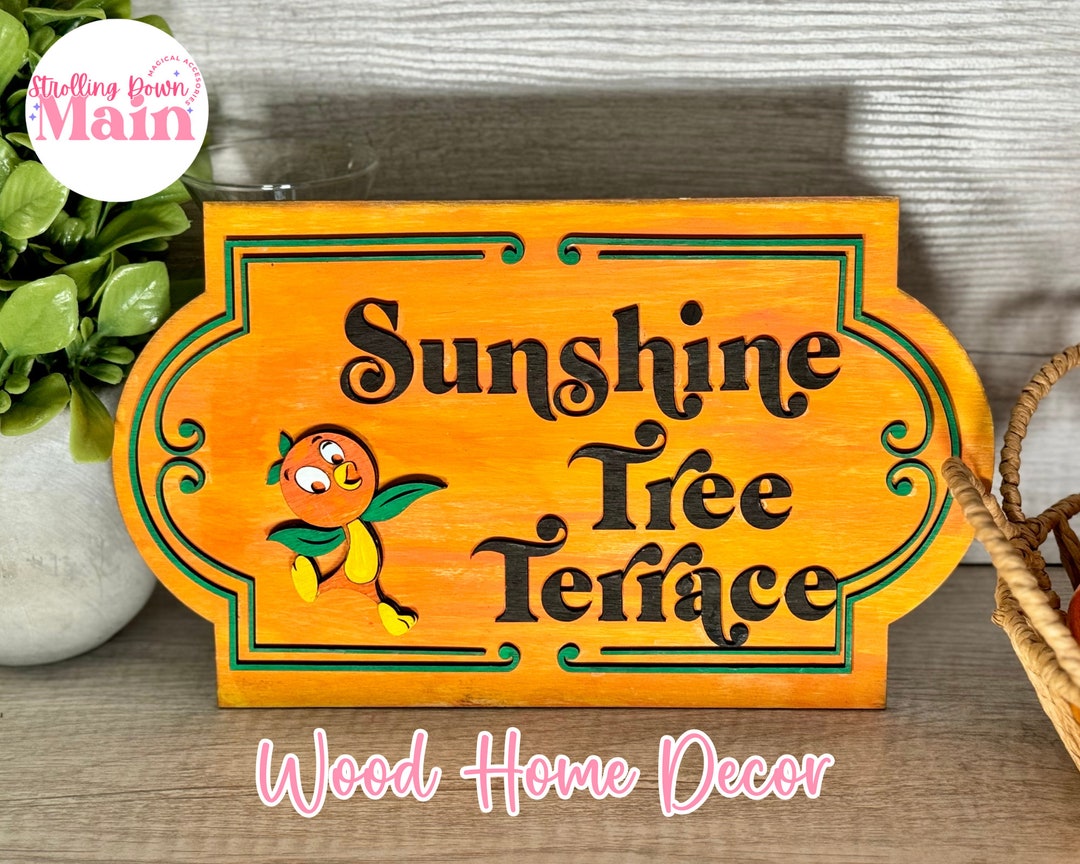Orange Bird Home Decor Sunshine Tree Terrace Sign Classic Disney Decor ...