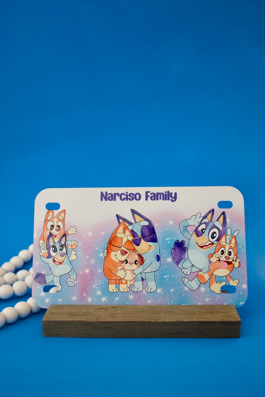 Bluey Personalized Stroller Tag, Blue Dog Family Stroller Spotter Tag ...