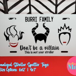 Villain's Inspired Disney Stroller Tag, Disney Villain Stroller Tag ...