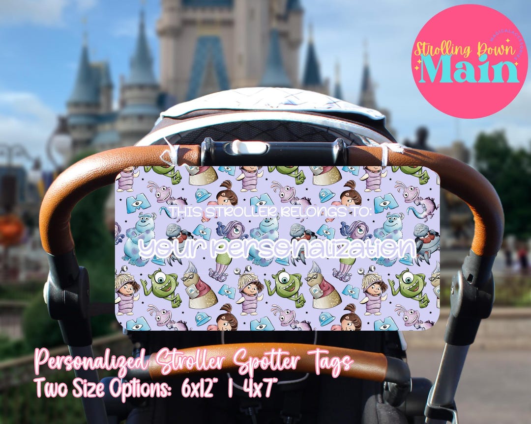Disney Stroller Tag Monsters Inc, Boo, Mike, Sully Monsters, Wagon Tag ...