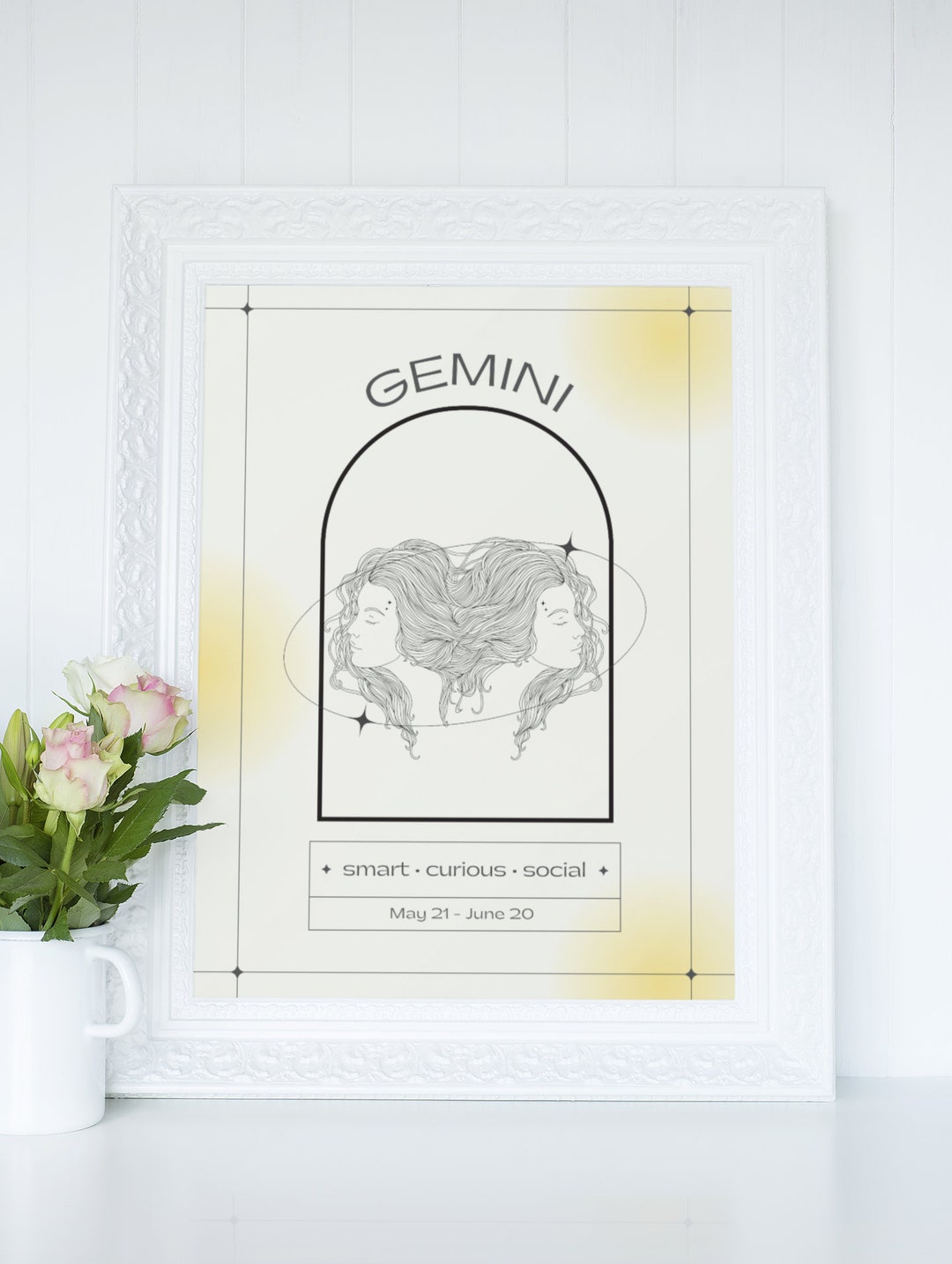 Gemini Wall Art | Gemini Print | Zodiac Printable Wall Art | Digital ...