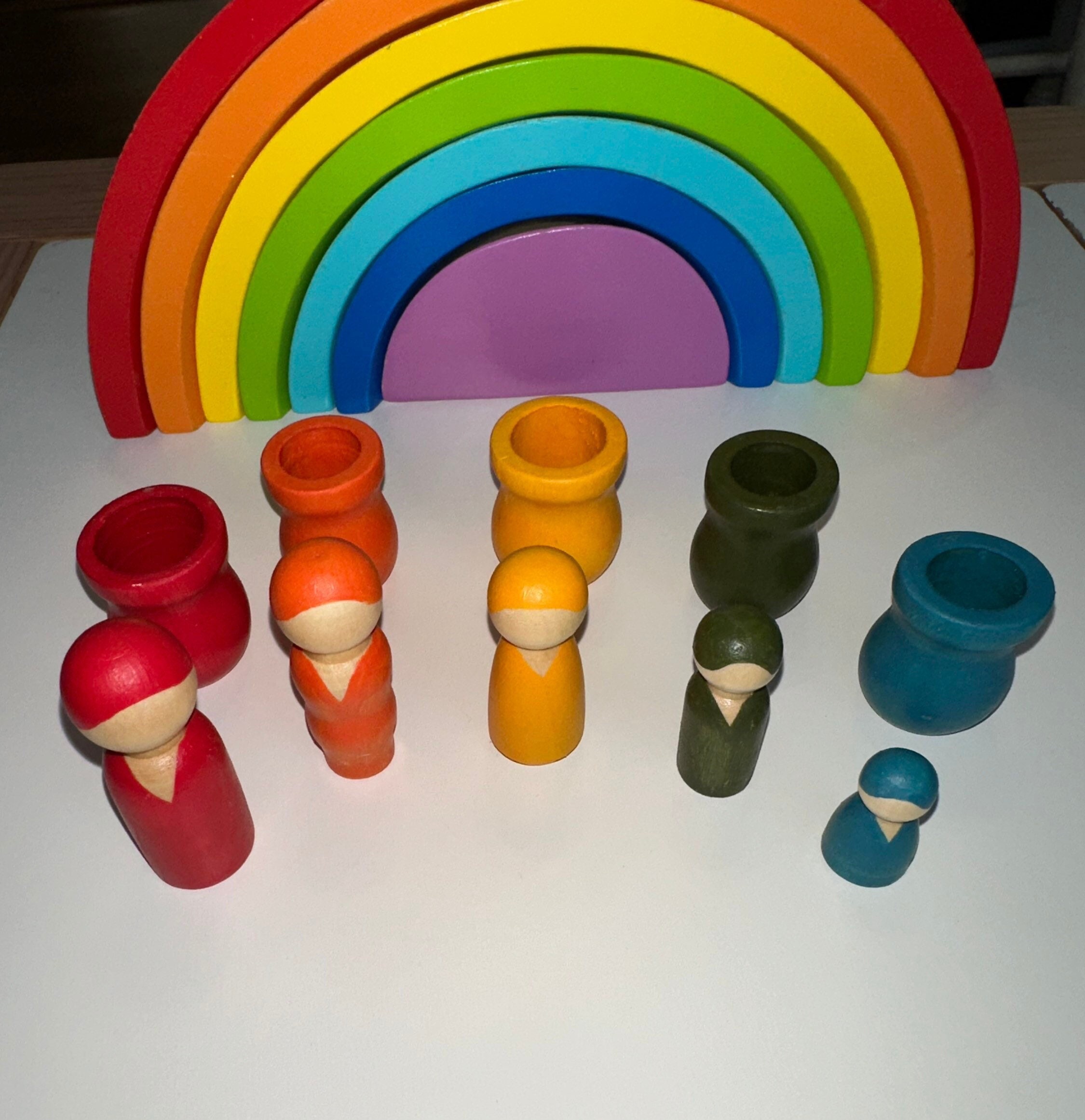 Rainbow Sorting Peg Dolls/ Montessori/ Toddler Learning/ - Etsy