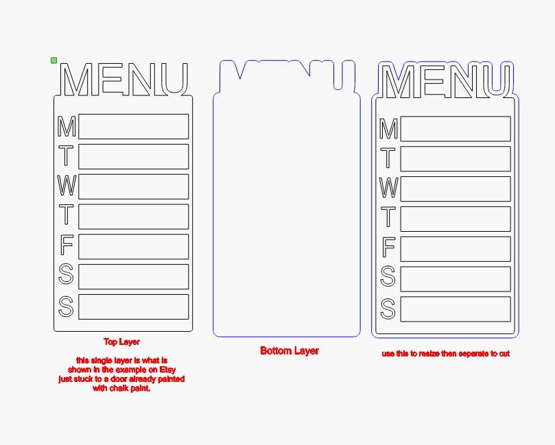Menu Board SVG Cut File for Laser Cutting DIY Restaurant Signage ...