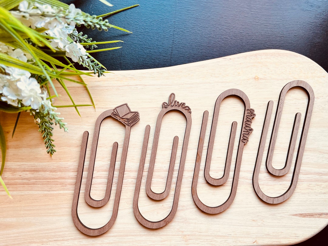 Laser Cut Paperclip Bookmark SVG: Book Lover Gift, Glowforge File ...