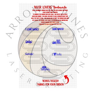 Book Lovers Bookmark SVG Giant Paperclip Bookmarks SVG Laser Bookmark ...