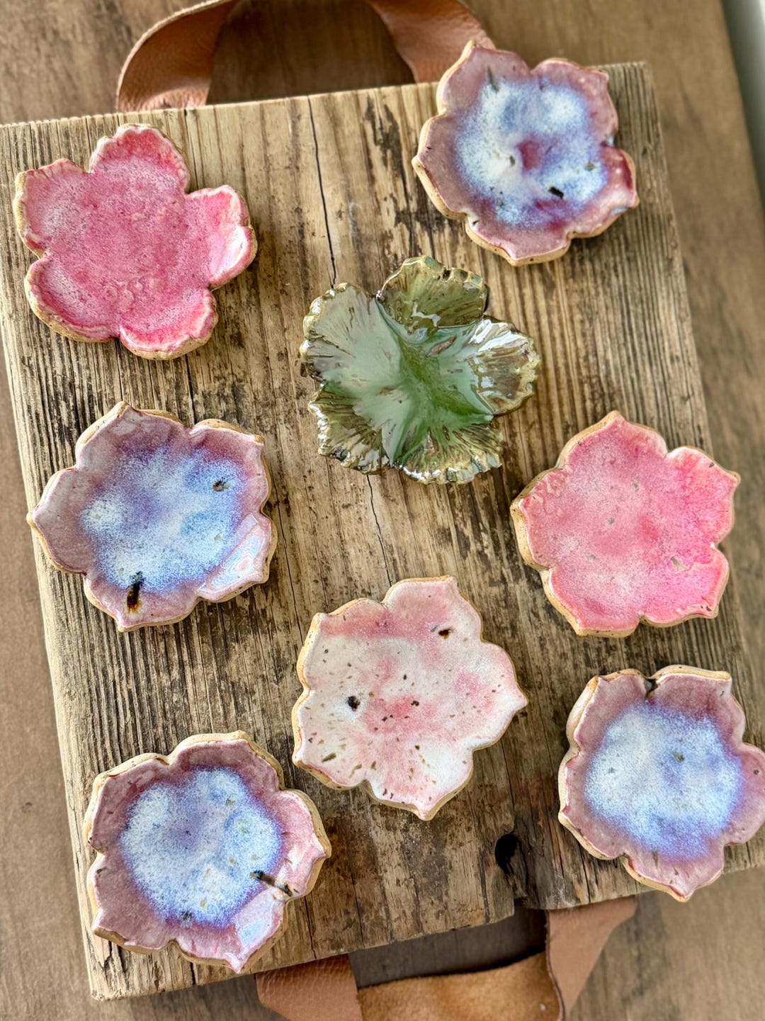 Handmade Stoneware Flower Ring Dish: Pottery Trinket Tray - Etsy