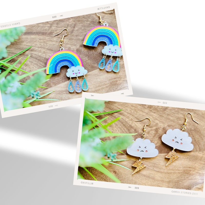 Rain Cloud Earrings - Etsy