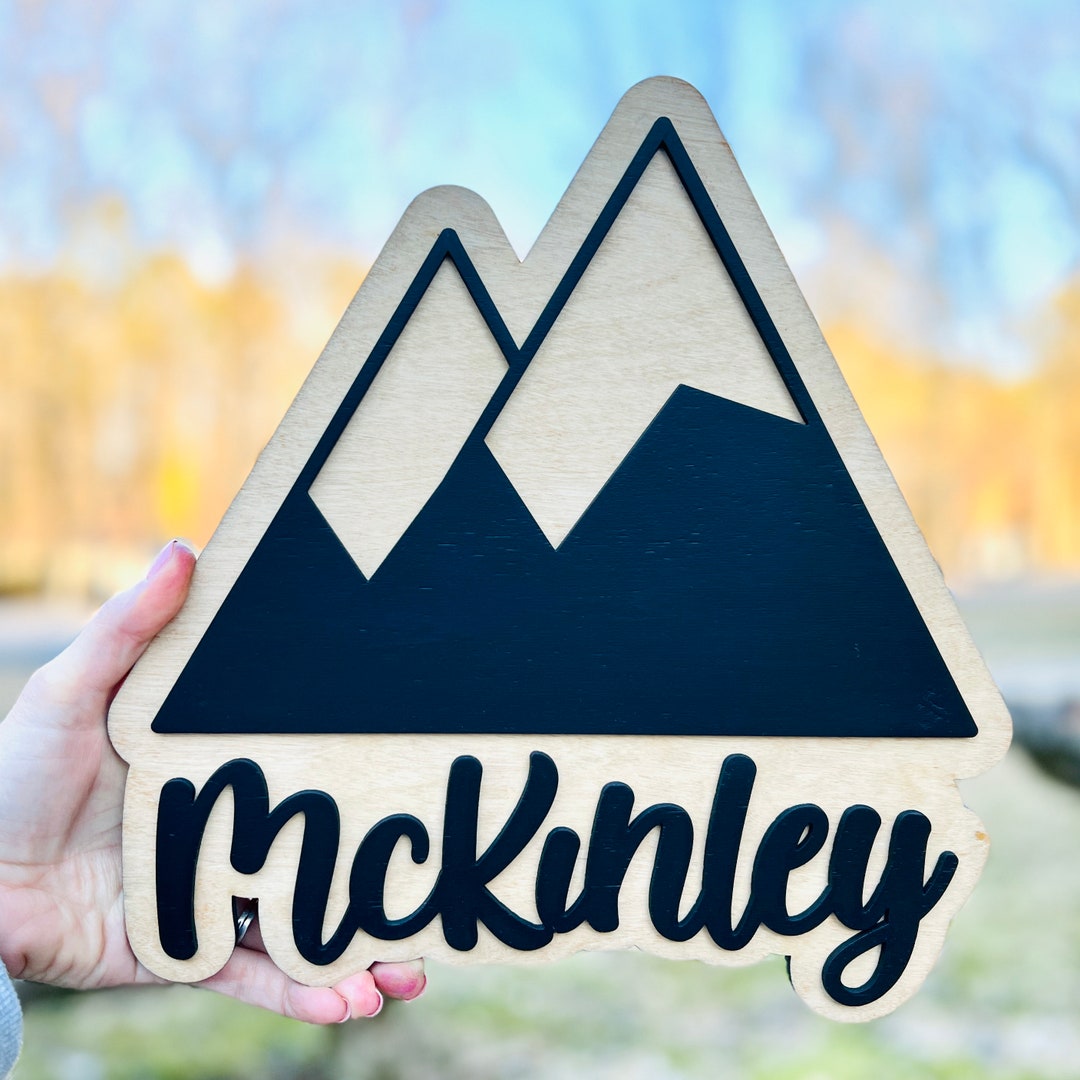 Mountain Name Sign SVG Laser Cut File Wall Decor SVG Nursery Decor SVG ...