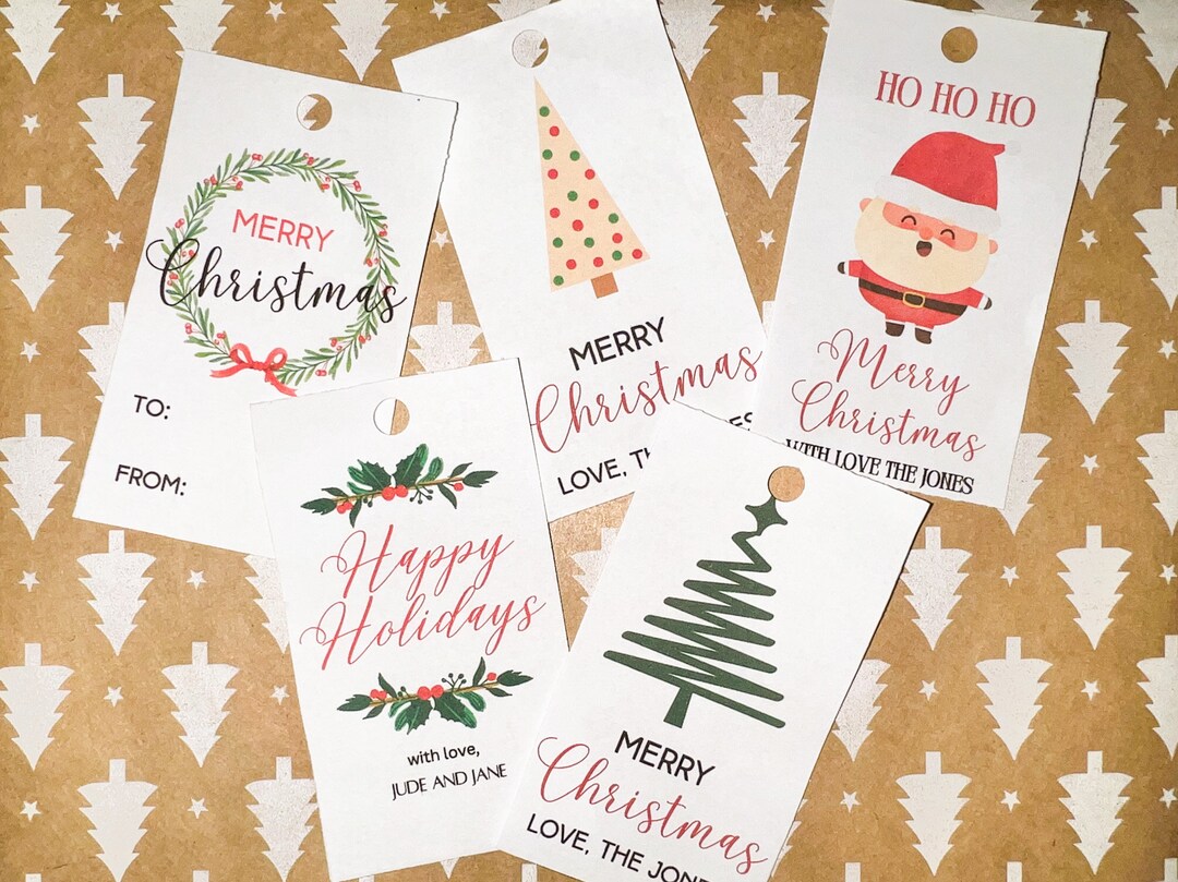 Editable 8 Christmas Tags Bundle in Canva Multiple Printable Christmas ...