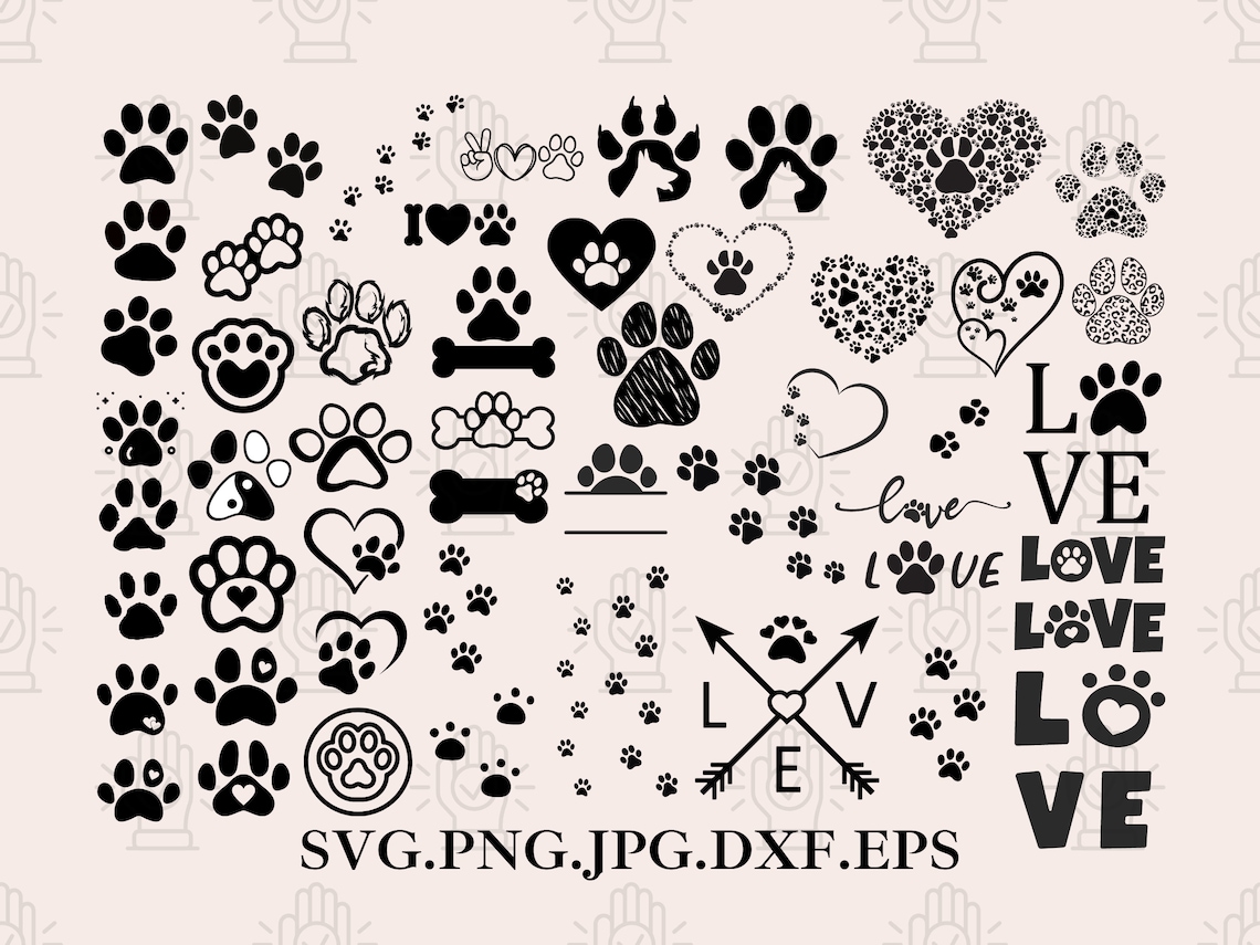 Pfote SVG Hundepfote SVG 50 Design Bundle Katze Pfoten Svg - Etsy.de