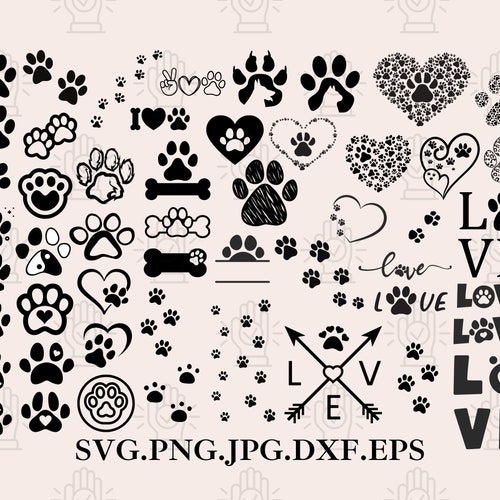 Paw SVG Dog Paw Svg 50 Design Bundle Cat Paw Svg Pet Paw - Etsy