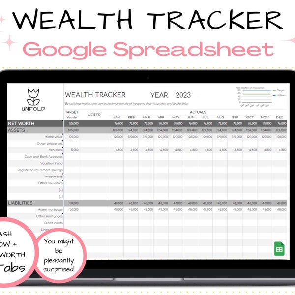 Net Worth Cash Flow Spreadsheet - Etsy