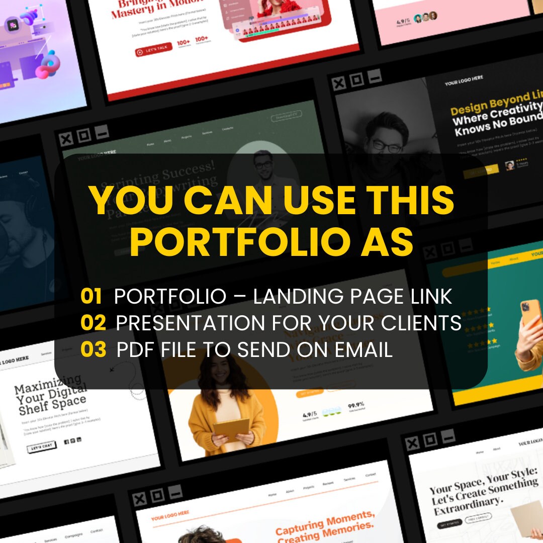 Freelancer Premium Portfolio Template Canva Portfolio Template Engaging ...
