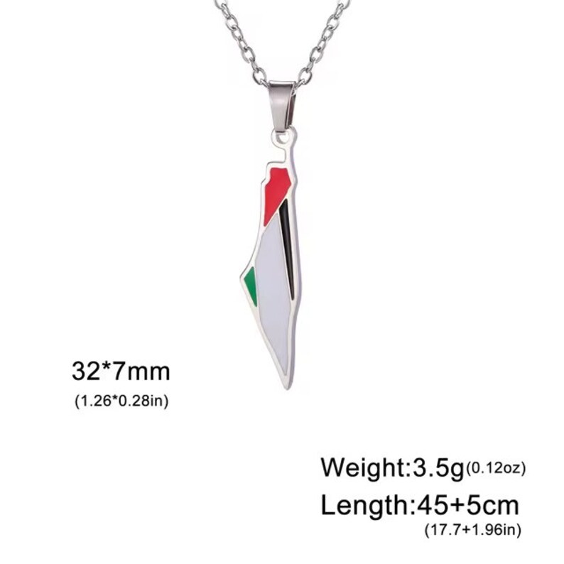 Cazador Stainless Steel Palestine Map Pendant Necklace for Women Gold Color Choker Necklace ...