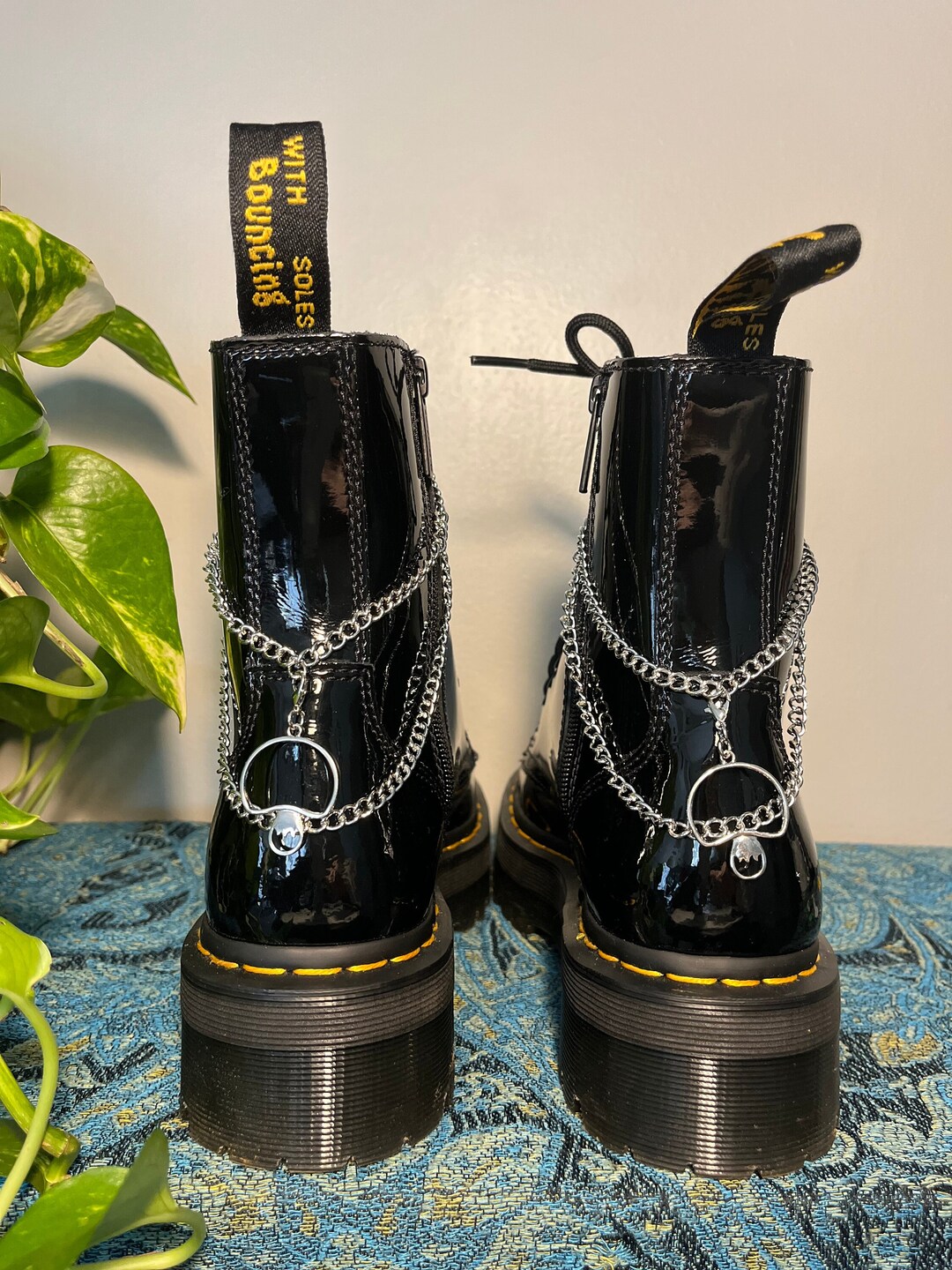 Double Wrap Boot Chains - Doc Martens - Mushroom - Silver - Heavy Gauge ...
