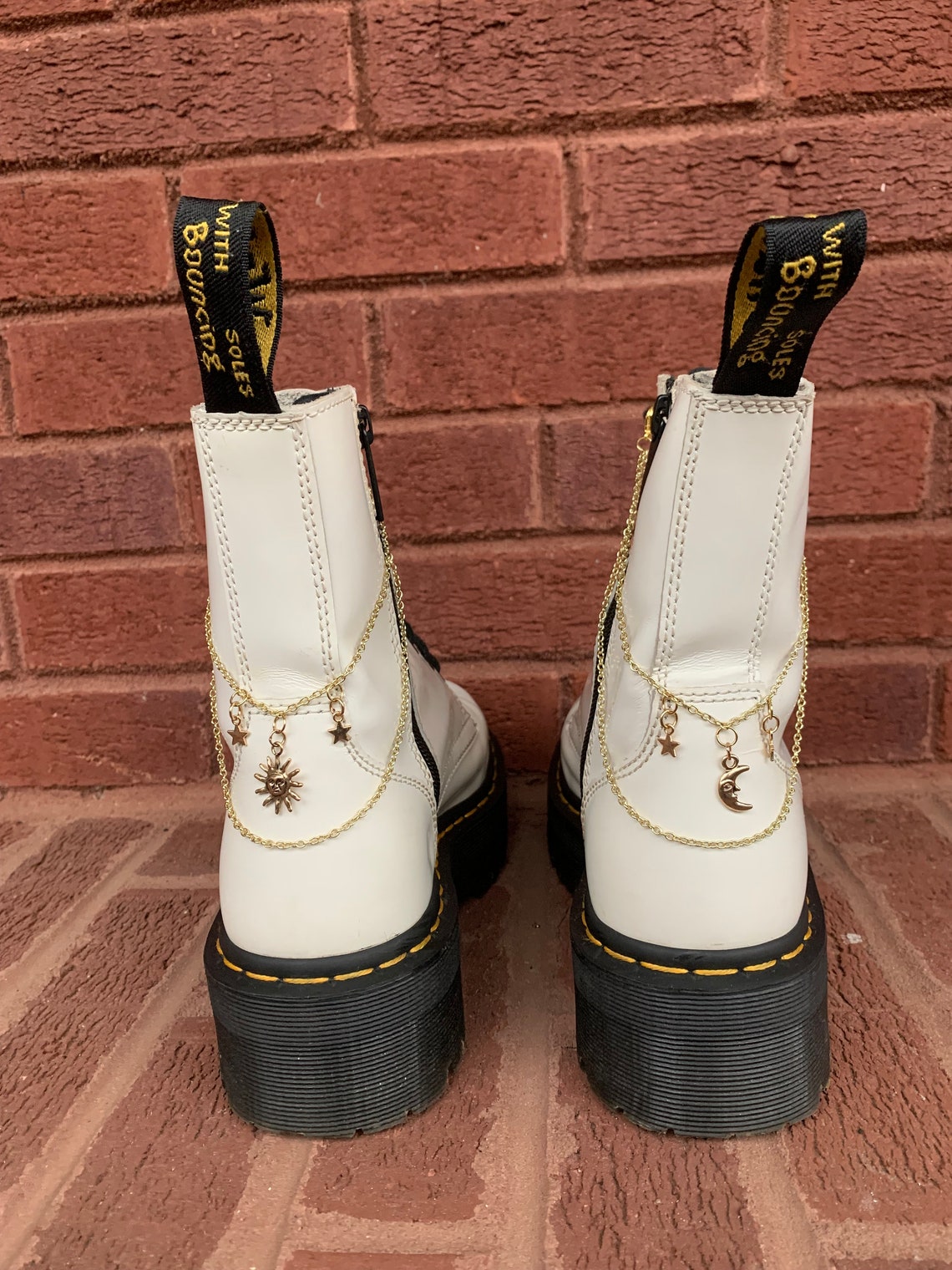 Double Wrap Boot Chain With Charms - Doc Martens - Sun & Moon - Gold - Etsy
