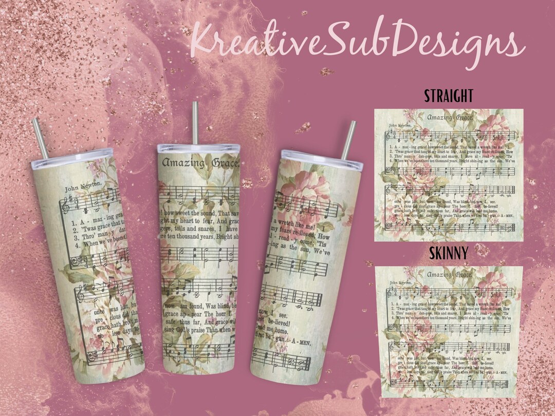 Sublimation Amazing Grace Hymn PNG Digital File, Music Notes, Lyrics ...