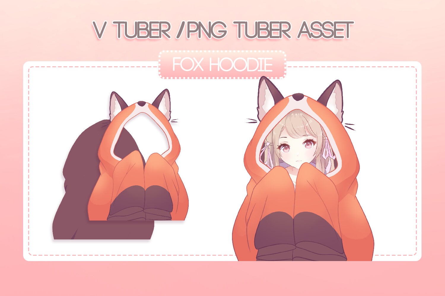 Activo PNG-Tuber y V-Tuber prefabricado Manta con capucha de zorro PNG ...