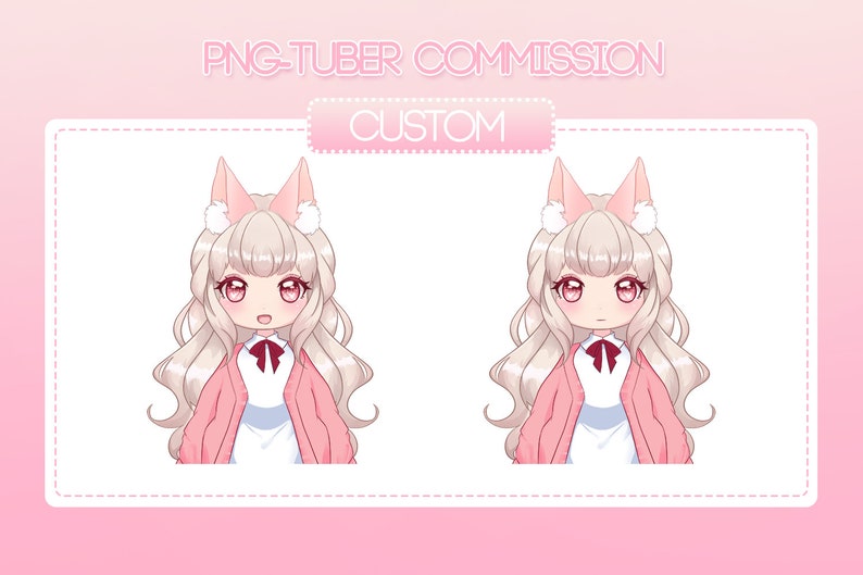 CUSTOM PNG Tuber Anime Style png-tuber, Vtuber, Livestreaming, Stream ...