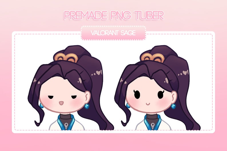 Premade PNG Tuber Chibi Sage Valorant Png Tuber, Vtuber, Live Streaming, Stream, Twitch, Youtube ...