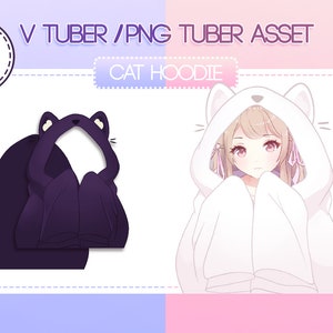 Premade PNG Tuber & V Tuber Asset Black and White Cat Blanket PNG Tuber, Vtuber, Live2d ...