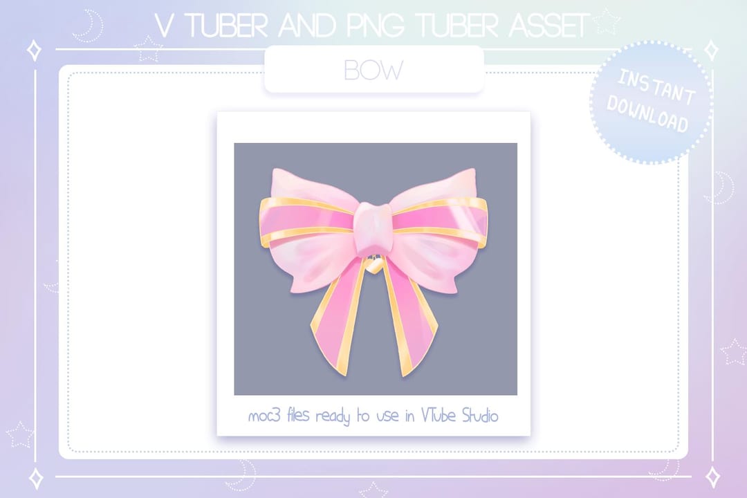 Premade Ready to Use Png-tuber & V-tuber Asset Cute Pink Bow PNG Tuber ...