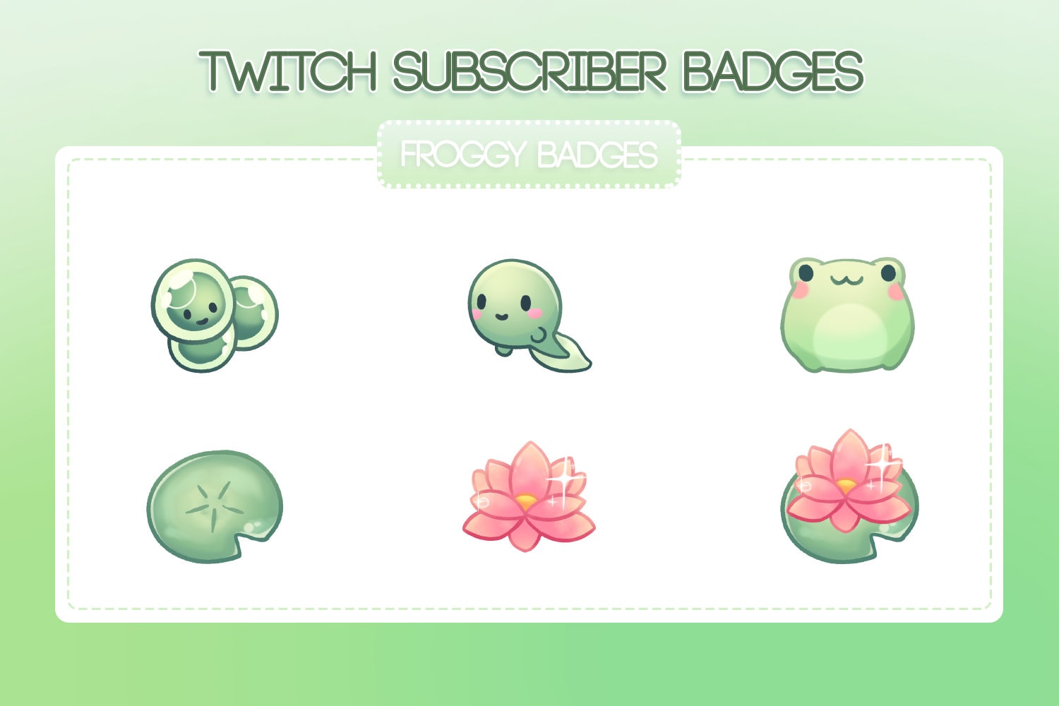 Premade Sub Badges Cute Frogs Live Streaming, Stream, Twitch, Youtube ...