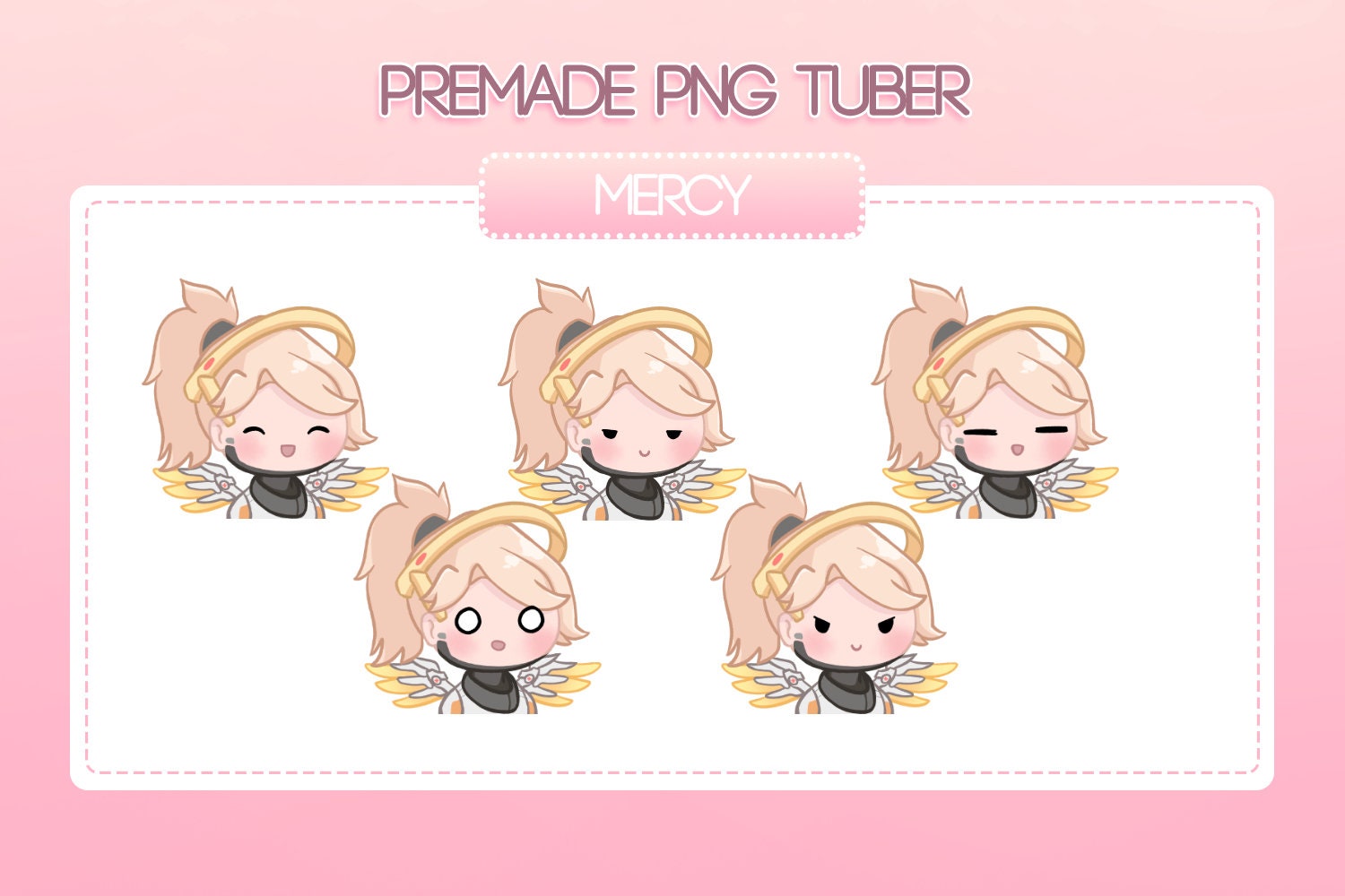Premade PNG Tuber Chibi Mercy Overwatch Png-tuber, Vtuber ...