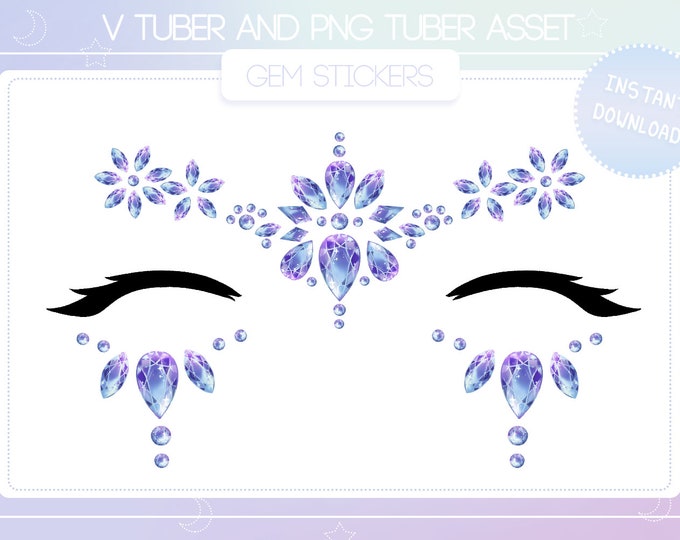 Premade Png-tuber & V-tuber Asset | Face Glitter Tattoo – Gemstones ...