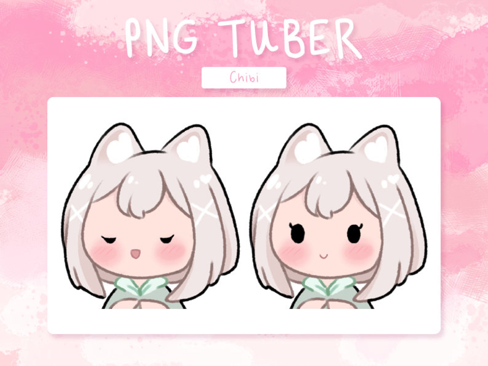 Premade PNG Tuber Chibi Cat Ears Png Tuber Vtuber Live - Etsy Canada