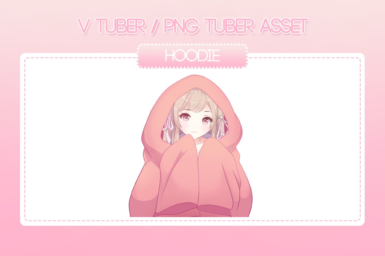 Premade PNG Tuber & V Tuber Asset Pink Hoodie Blanket PNG Tuber, Vtuber ...