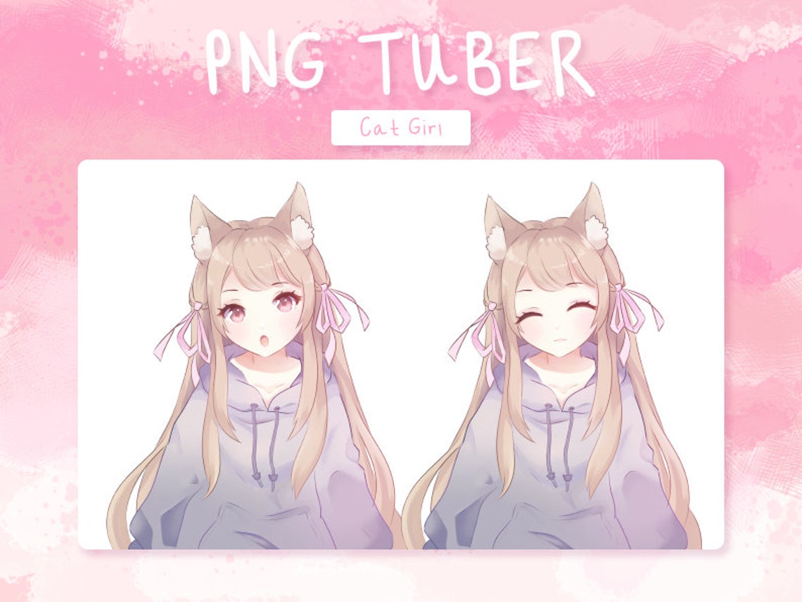 Premade PNG Tuber Anime Cat Girl Png Tuber, Vtuber, Live Streaming ...